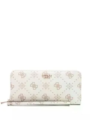 Guess Carrie Monogram Wallet - Neutrals