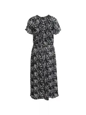 Kenzo Gathered Printed Midi Dress