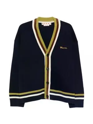 Marni Striped Embroidered Cardigan