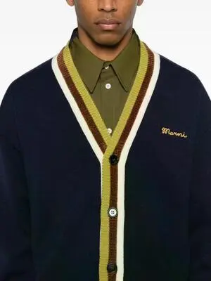 Marni Striped Embroidered Cardigan
