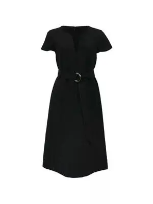 FERRAGAMO V-neck Belted A-line Dress