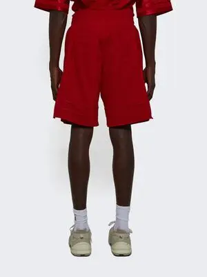 Rhude Baggy Mesh Collegiate Logo Shorts - Red