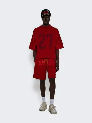 Rhude Baggy Mesh Collegiate Logo Shorts