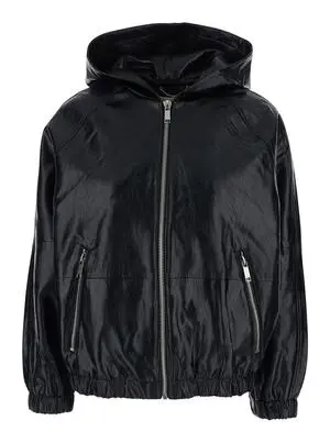 Michael Kors Michael Kors Ecoleather Jacket With Hood - Black