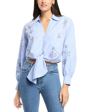 Cinq À Sept Blooming Linework Marianna Top - Rain Cloud Multi