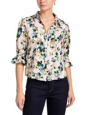 Cinq À Sept Fiona Trailing Iris Top - Rosy Cloud Multi