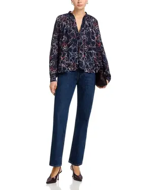 Cinq À Sept Malva Linework Floral Nanette Top