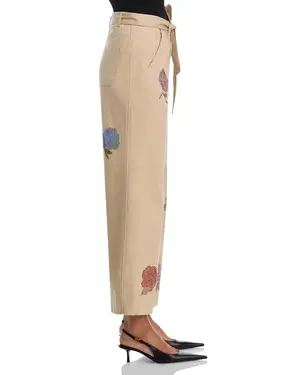 Cinq À Sept Heatset Roses Mylah High Rise Jeans - Khaki Multi