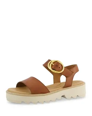 Paul Green Darcy Leather Sandals - Cognac Leather