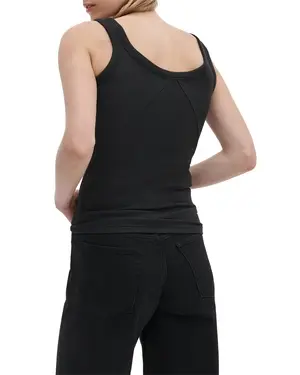 Rag & Bone The Essential Rib Knit Top - Black