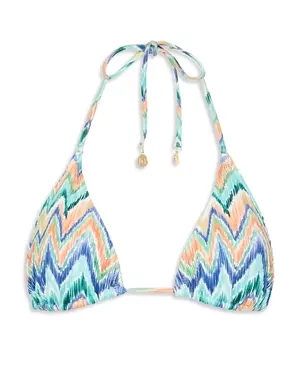 MILLY Topical Chevron Triangle Bikini Top
