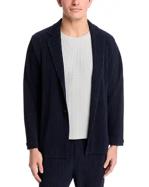 Issey Miyake Ribbed Blazer - Navy