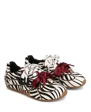NAKED WOLFE Adored Suede Sneakers - Zebra