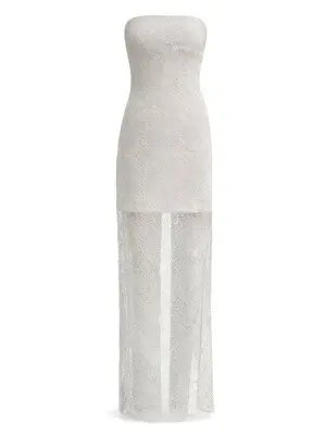 ROTATE BY BIRGER CHRISTENSEN Long Lace Dress - Grey