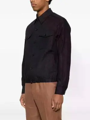 LARDINI Button Pocket Cotton Jacket - Black