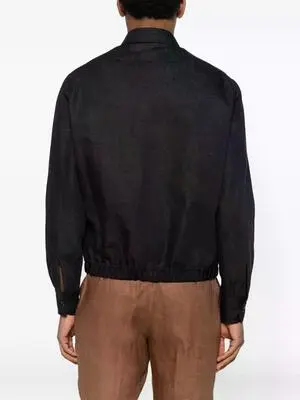 LARDINI Button Pocket Cotton Jacket - Black