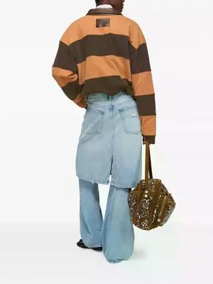 Acne Studios Striped Long-sleeve Polo Top