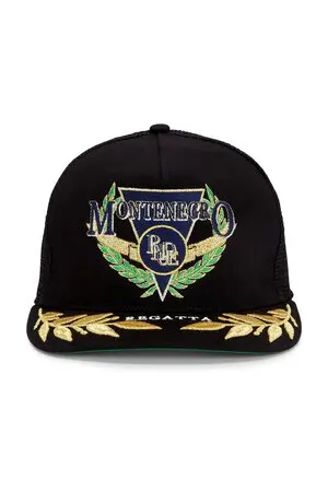 Rhude Montenegro Regatta Trucker Hat - Black  Navy  & Gold