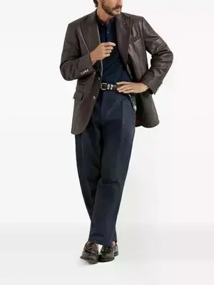 Brunello Cucinelli Pleated Panama Trousers - Blue