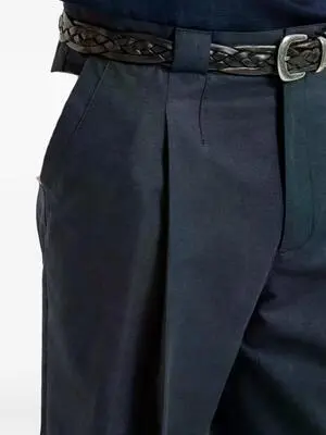 Brunello Cucinelli Pleated Panama Trousers - Blue