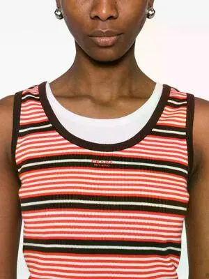 Prada Striped Sleeveless Top