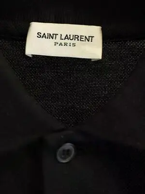 Saint Laurent Cassandre-logo Polo Shirt - Black