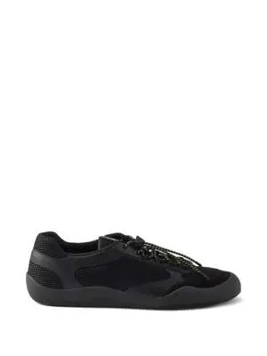 Prada Speedrock Leather And Mesh Fabric Sneakers Shoes - Black