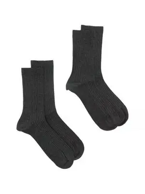 TOTEME Ribbed Crew Socks - Grey