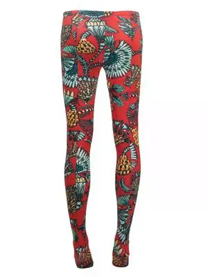 La DoubleJ Mid-waist Leaf-print Tights