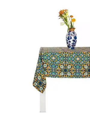 La DoubleJ Small Floral Table Cloth - Blue