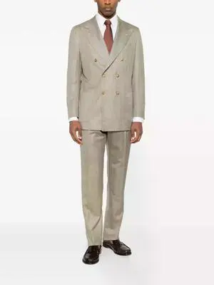 Kiton Double-breasted Suit - Neutrals