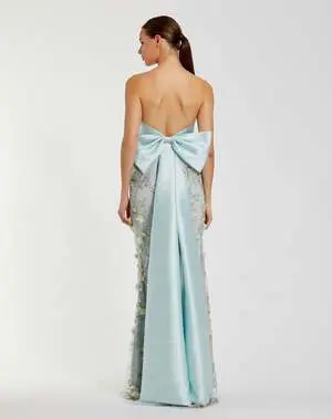 Mac Duggal Strapless Sweetheart Embellished Gown With Statement Bow