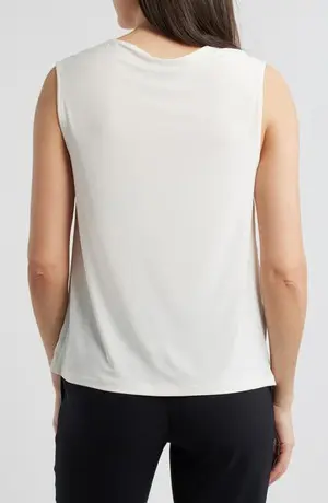 Anne Klein Asymmetric Sleeveless Cowl Neck Top