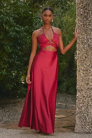 BOAMAR Dasha Cutout Maxi Dress - Red