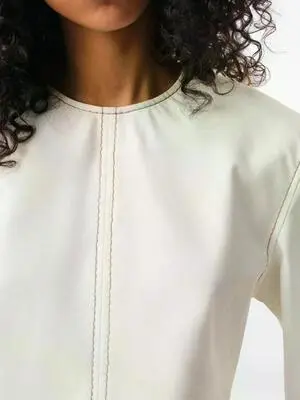 AMI Paris Cotton Gabardine Top With Contrasted Topstitches