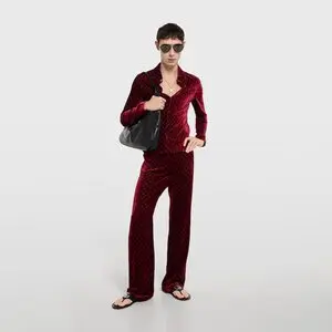 Gucci Gg Stretch Velvet Devoré Pants