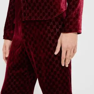 Gucci Gg Stretch Velvet Devoré Pants