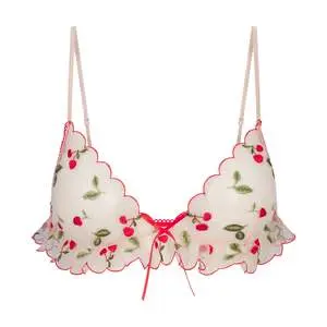 SKIMS Embroidered Tulle Skimpy Triangle Bralette - Primrose Cherry Tulle