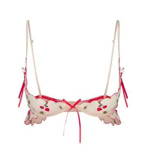 SKIMS Embroidered Tulle Skimpy Bra - Primrose Cherry Tulle