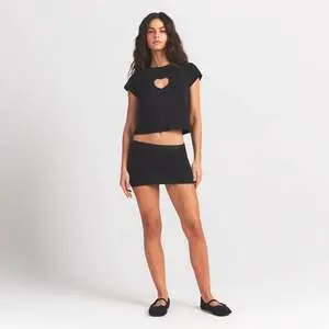 SKIMS Micro Skort With Logo Pointelle