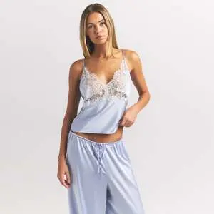 SKIMS Silk Lace Straight Leg Pant - Periwinkle Contrast