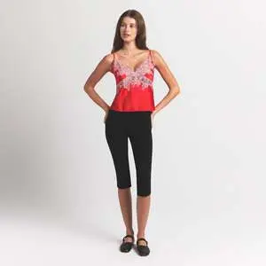 SKIMS Lace Cami Top | Red | | Silk - Ruby Contrast