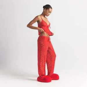 SKIMS Sheer Velvet Cami And Pant Set