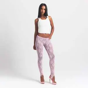 SKIMS Stretch Lace Stirrup Legging - Baby Pink