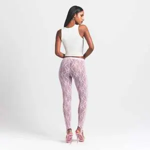 SKIMS Stretch Lace Stirrup Legging - Baby Pink