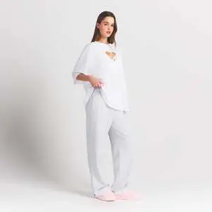 SKIMS Oversized Heart Cut Out T-shirt - Snow