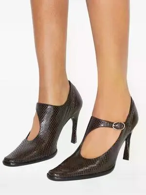 Tory Burch Twisted-heel Monk Strap Pumps