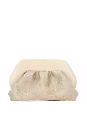 THEMOIRE Tia Ruched Clutch Bag - Neutrals