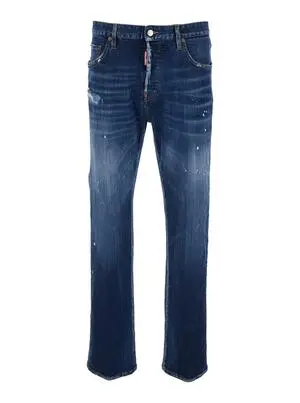 Dsquared2 DSQUARED2 Straight Fit Jeans With Details - Blue