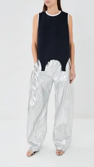 Tibi Metallic Winslow Petite Pants